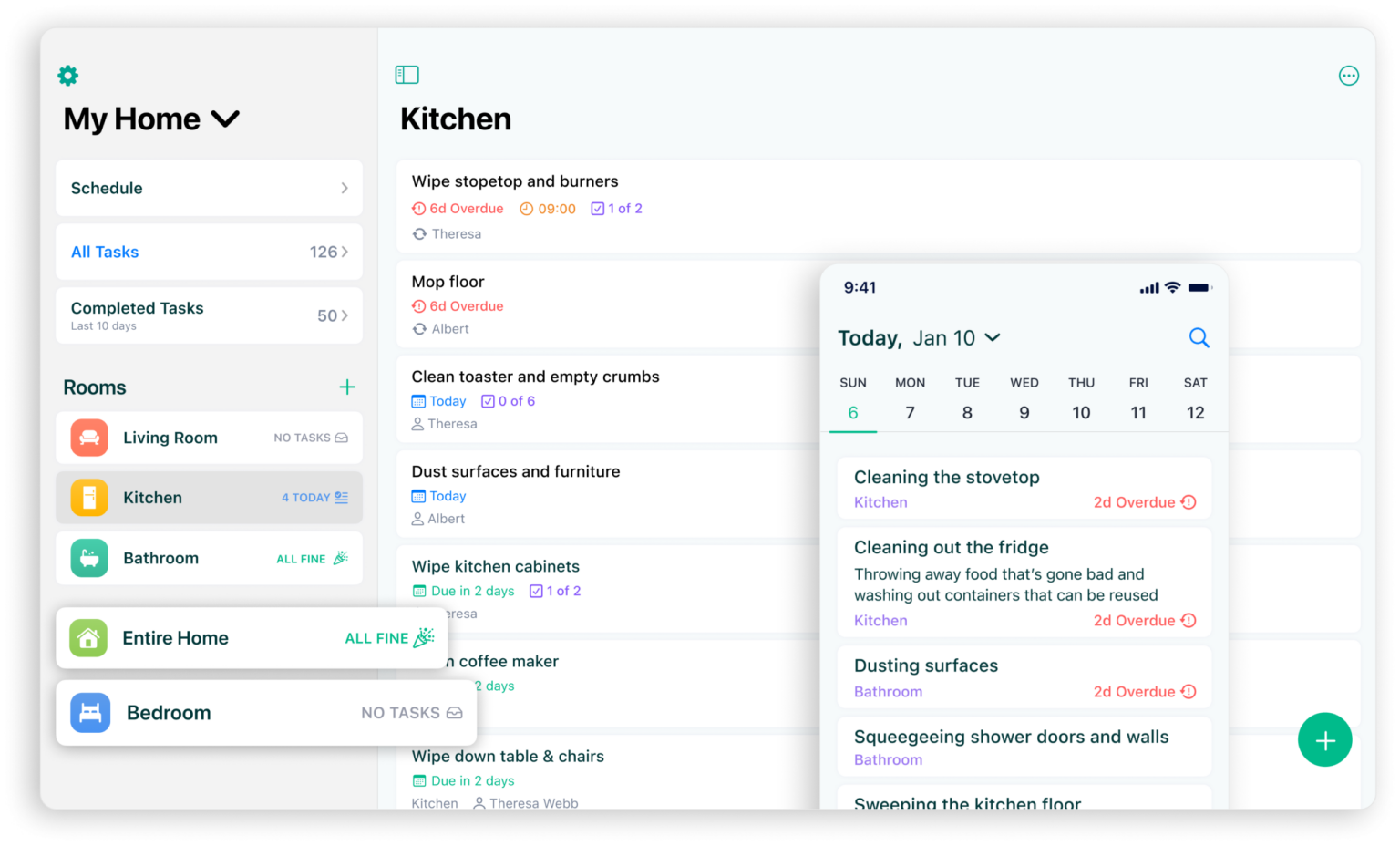 House Chores Cleaning Schedule App - Home Tasker